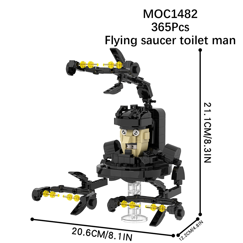 MOC1482 365PCS Game Skibidi Toilet Flying Saucer Toilet Man Character ...