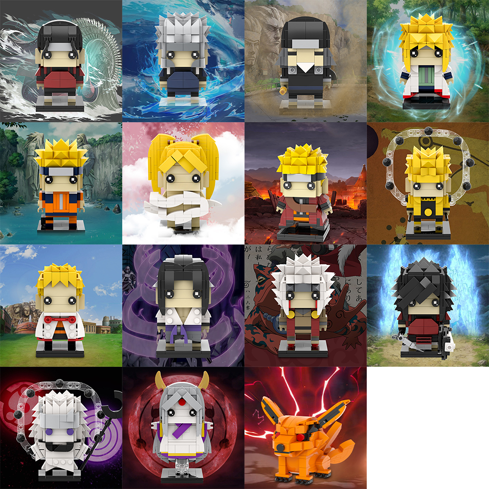MOC7086-MOC7100 Naruto Anime Figure Brick Jiraiya Uchiha Sasuke Uchiha ...