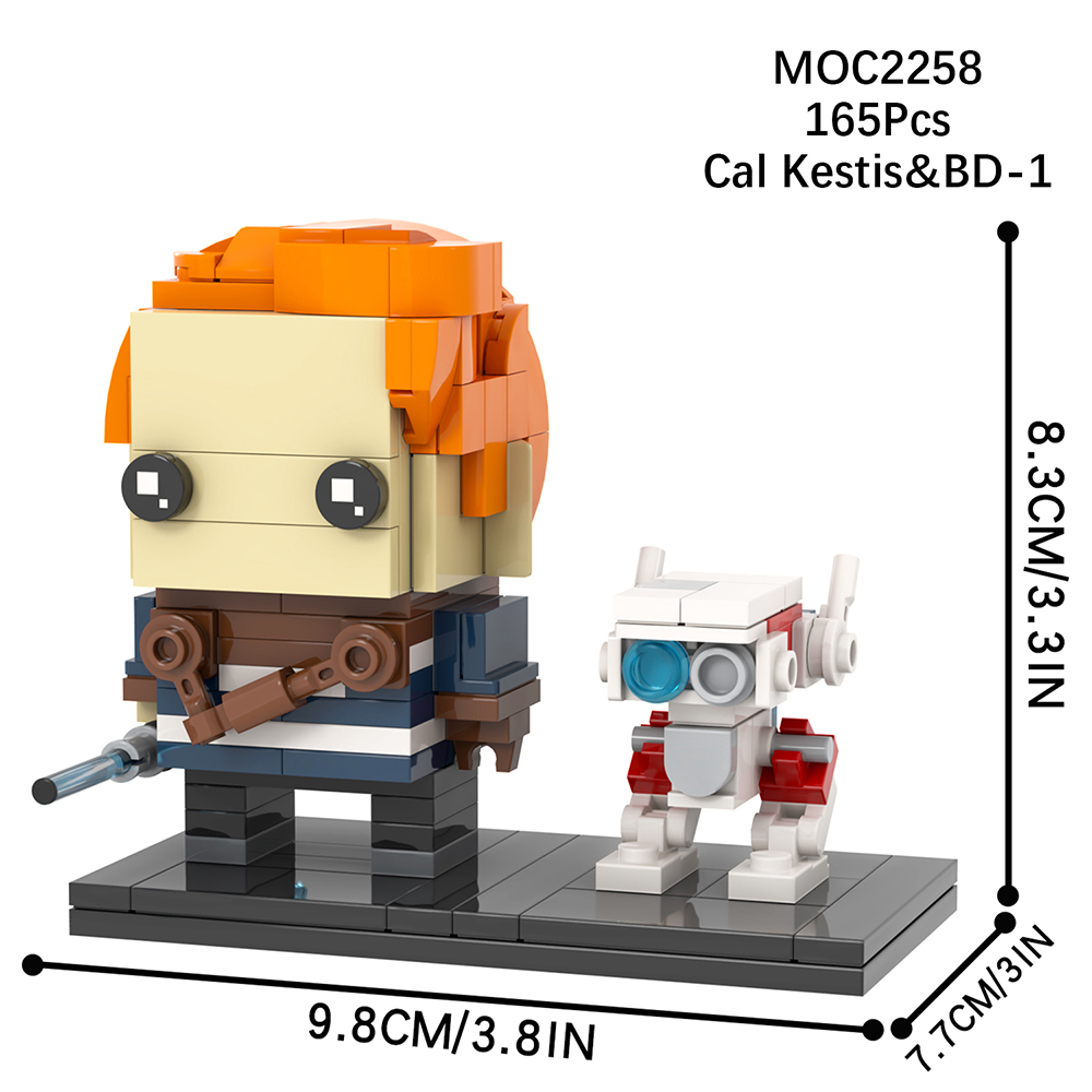 MOC2258 165PCS Star Wars Movie Cal Kestis BD-1 Brickheadz Decoration ...