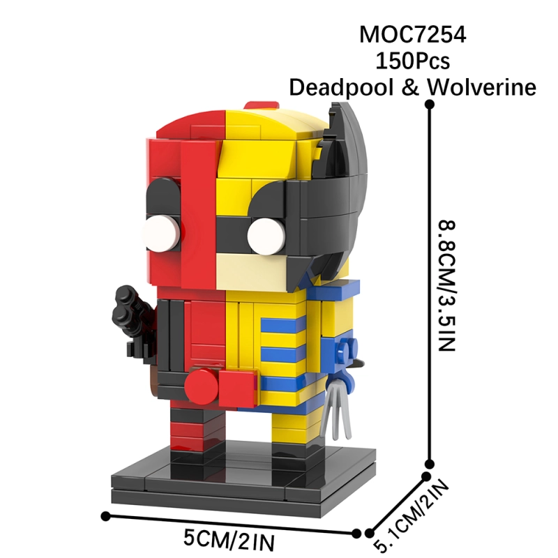 MOC7254 Wolverine Deadpool Wade Winston Wilson X-MAN James Howlett ...