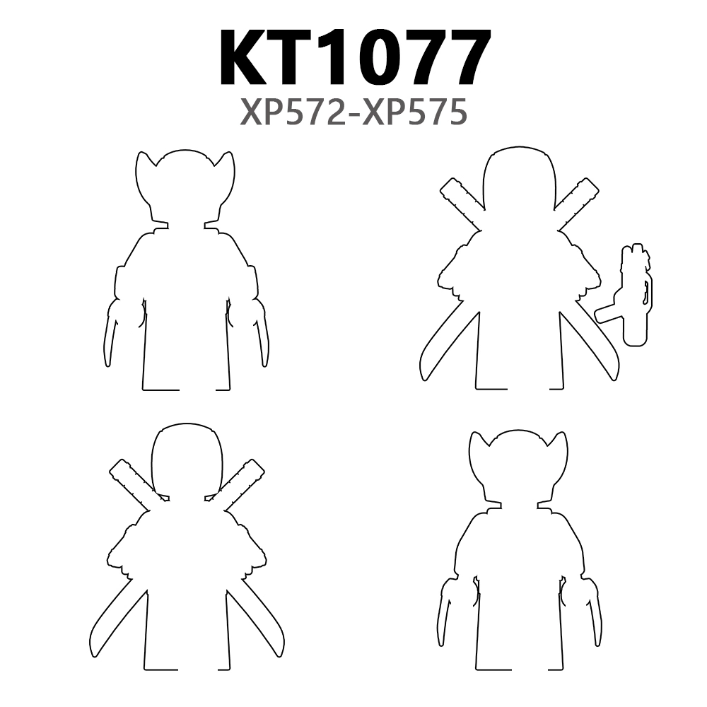 KT1077 Deadpool Wolverine Super Heroes Battle Damage Maevel Movie Comic ...