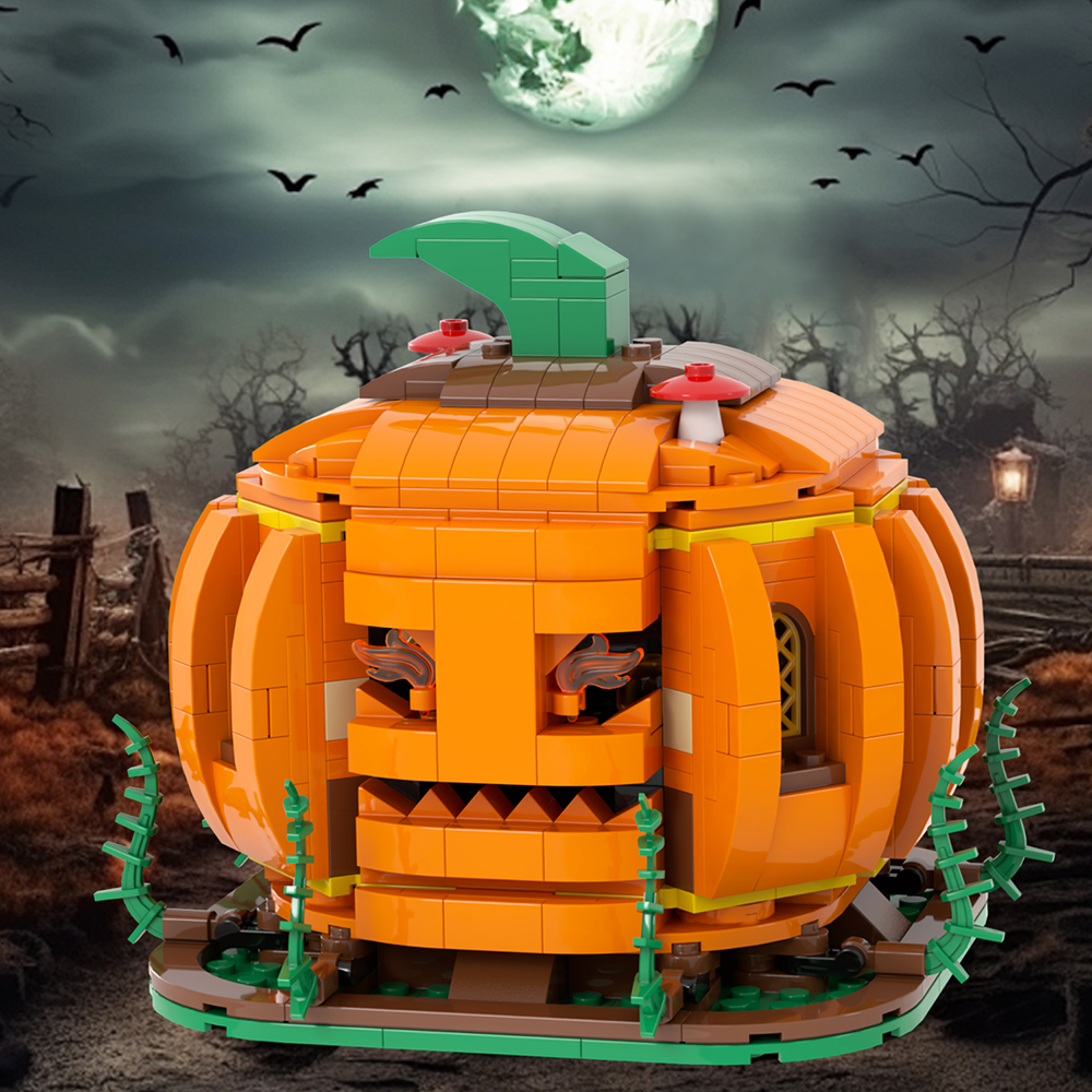 MOC1551 Scary Halloween Pumpkin House bricks Children's toy Holiday gift