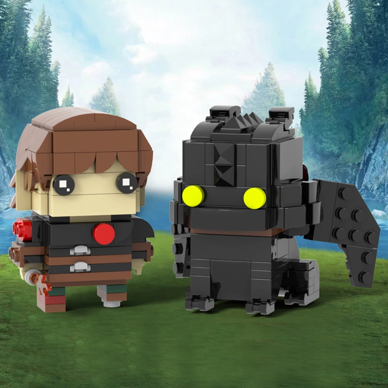 MOC7346 Toothless and Small Hiccup Brickheadz Anime How to Train Your ...