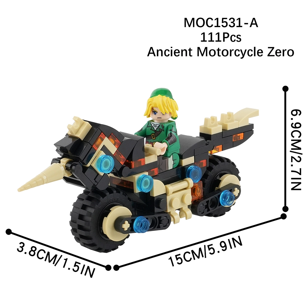 MOC1531 The Legend of Zelda Ancient Motorcycle Zero Link Game Action ...