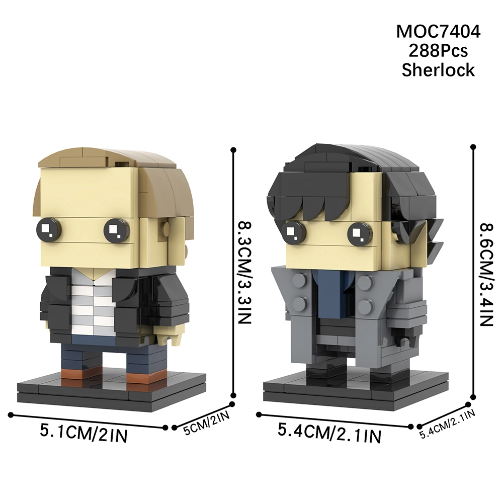 MOC7404 Sherlock Holmes Watson Brickheadz TV Series Figures MOC Bricks ...