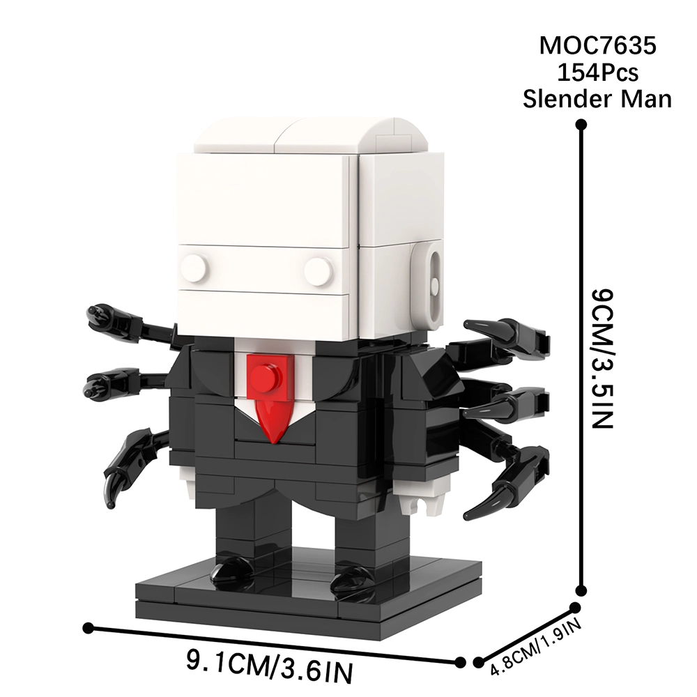 MOC7635 Bricks Slenderman Slender Man Brickheadzed Figures MOC Building ...