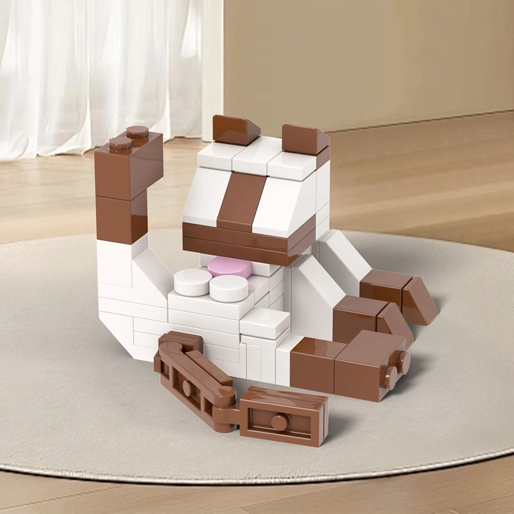 MOC3045 Cute Pet Cat Set Series Siamese Cat Cats Licking Their Fur ...