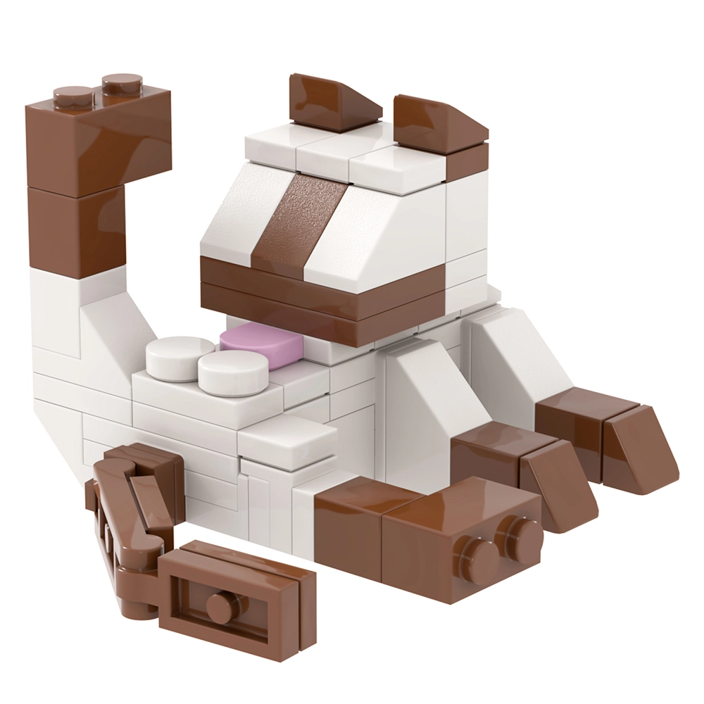 MOC3045 Cute Pet Cat Set Series Siamese Cat Cats Licking Their Fur ...