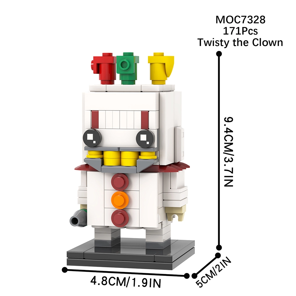 MOC7328 171Pcs American Horror Story Twisty the Clown Brickheadz Figure ...