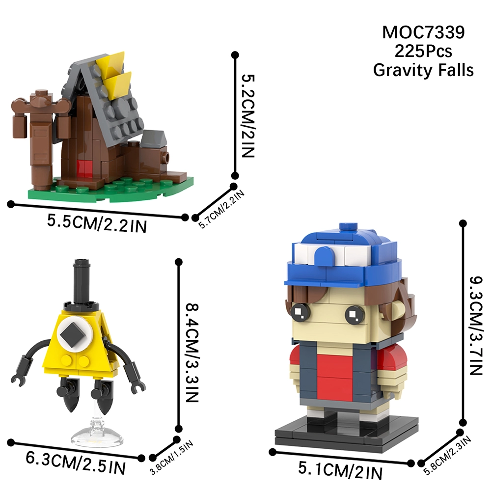 MOC7339 225Pcs Gravity Falls Dipper Pines & Bill Cipher Brickheadz ...