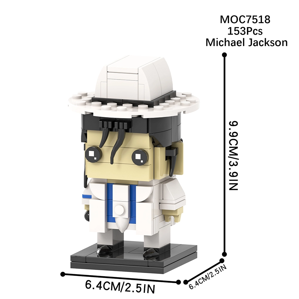 MOC7518 Michael Jackson Brickheadz Cartoon Figures MOC Bricks DIY ...