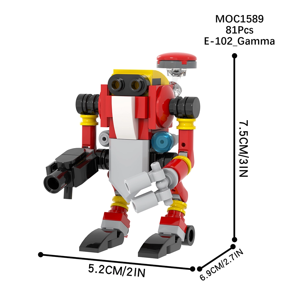 MOC1589 Sonic The Hedgehog E-102 Gamma Mech Game Anime Action Figures ...