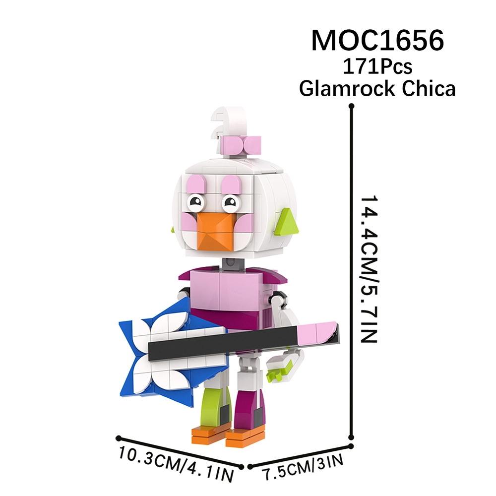 MOC1656 Five Nights at Freddy's FNAF Glamrock Chica Horror Game Series ...