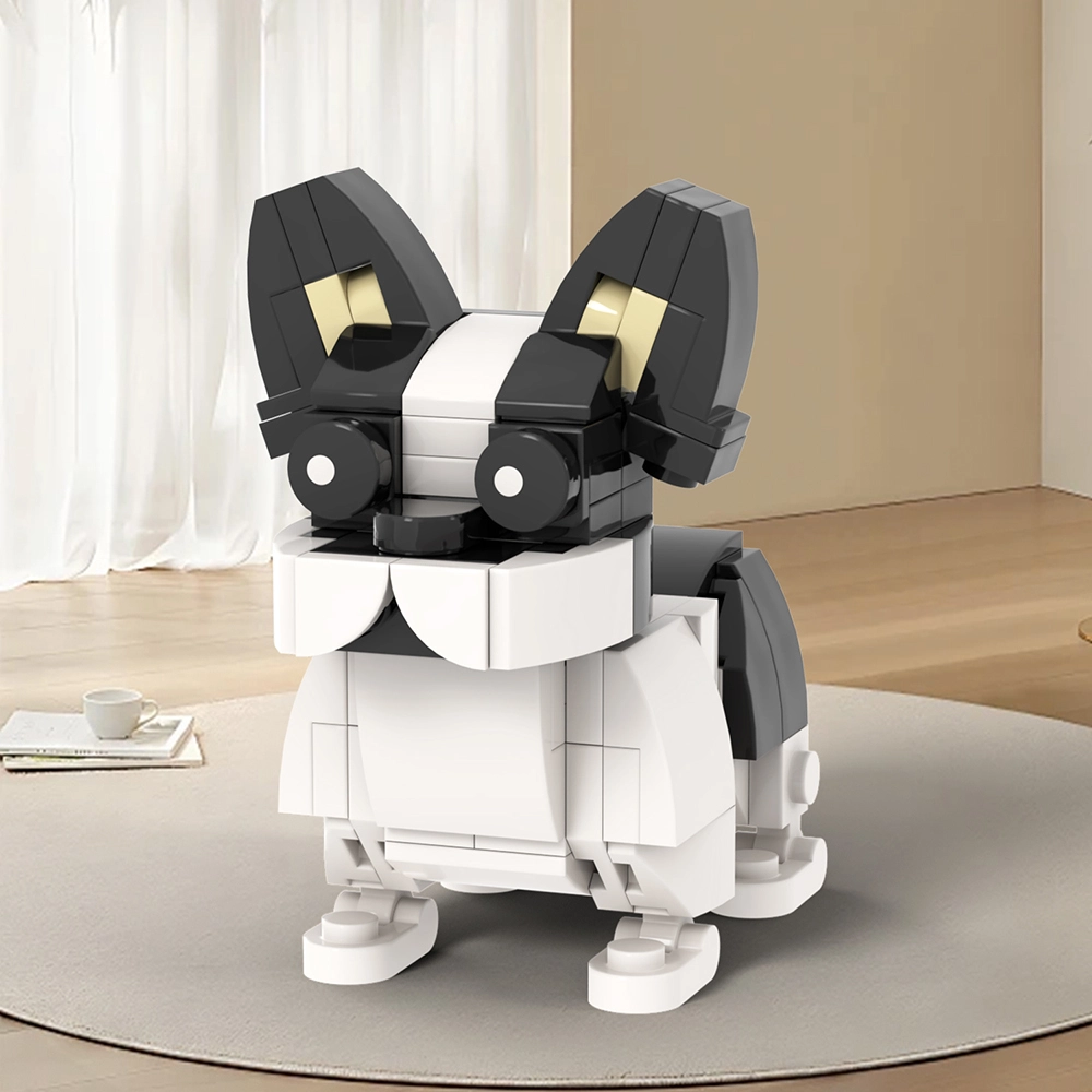 MOC3069 Creative Animal Series French Bulldog Dog Model Brick ...