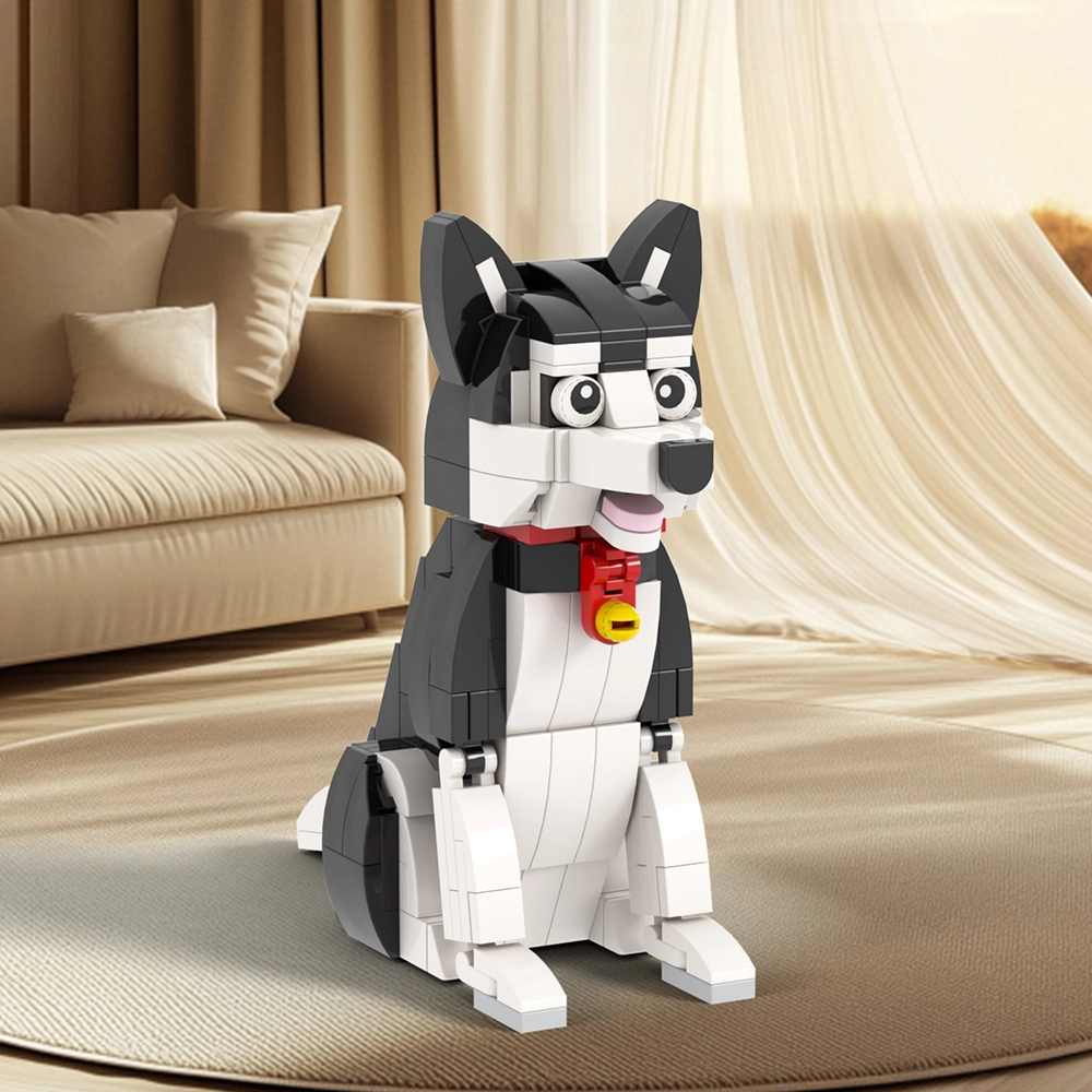 MOC3072 Creative Animal Series Siberian Husky Dog Model Brick ...