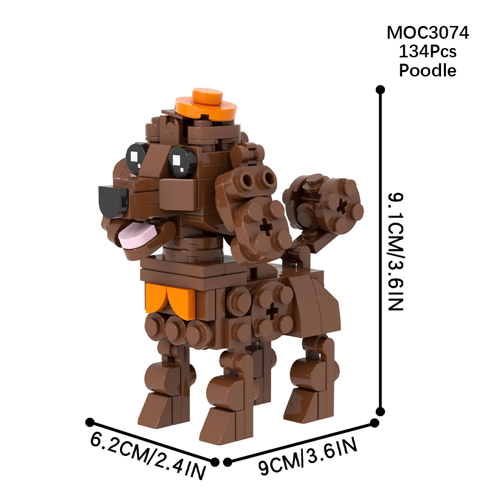 MOC3074 Creative Animal Series Toy Poodle Dog Model Brick Compatible ...