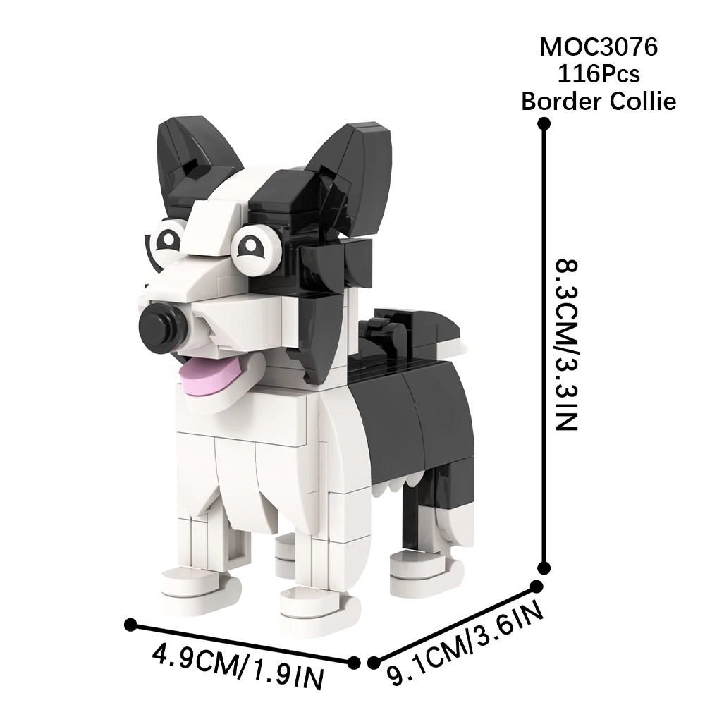 MOC3076 Creative Animal Series Border Collie Dog Model Brick Compatible ...