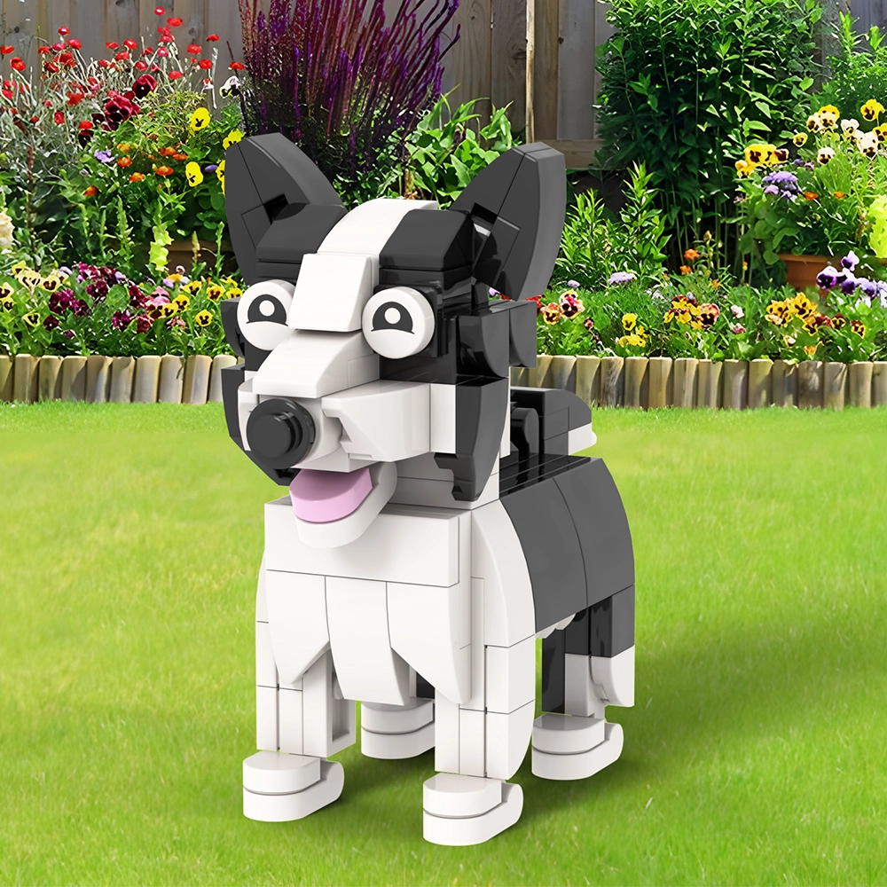 MOC3076 Creative Animal Series Border Collie Dog Model Brick Compatible ...