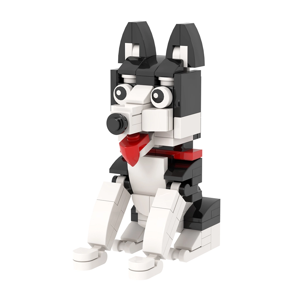 MOC3079 Creative Animal Series Siberian Husky Dog Model Brick ...