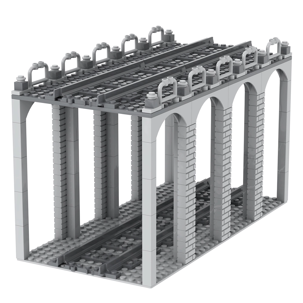 MOC4186 City Series Double-deck Railway Track Model Brick Compatible ...