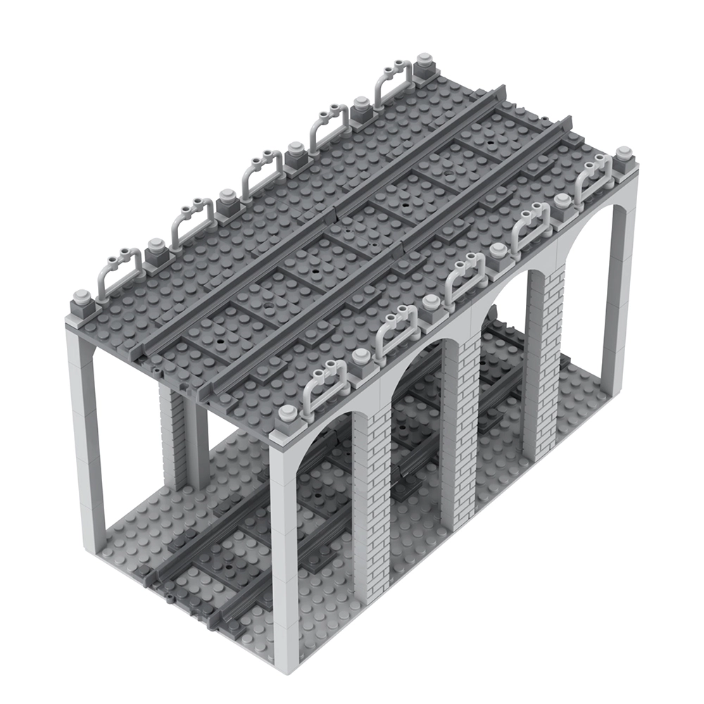 MOC4186 City Series Double-deck Railway Track Model Brick Compatible ...