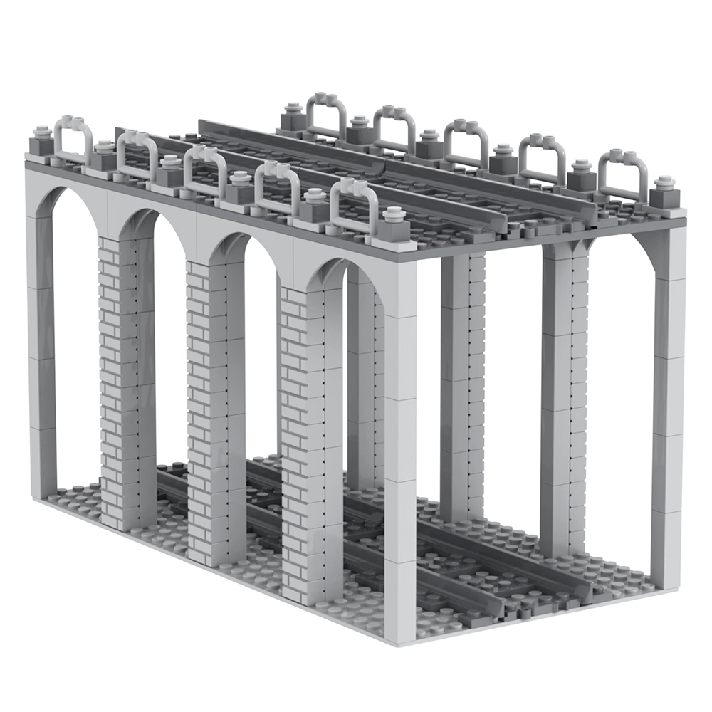 MOC4186 City Series Double-deck Railway Track Model Brick Compatible ...