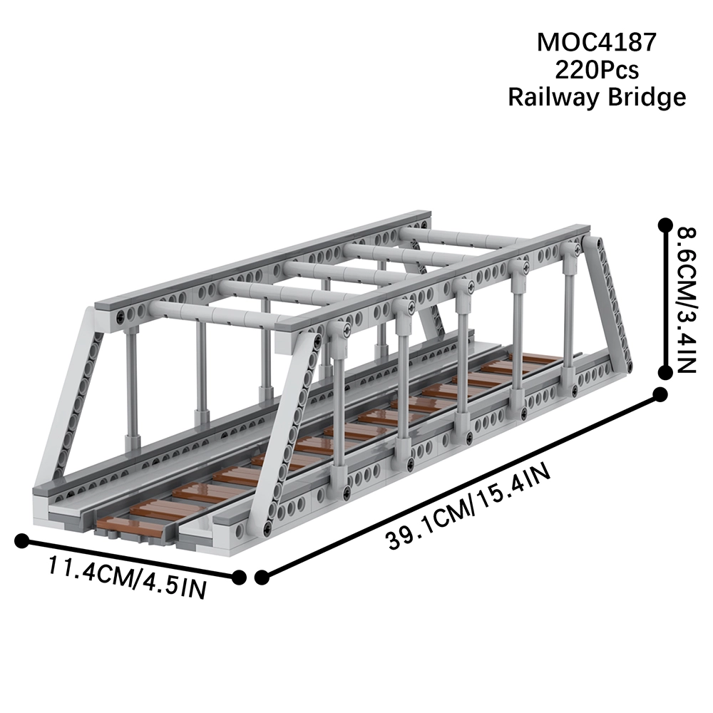 MOC4187 City Series Railway Bridge Model Brick Compatible With Action ...