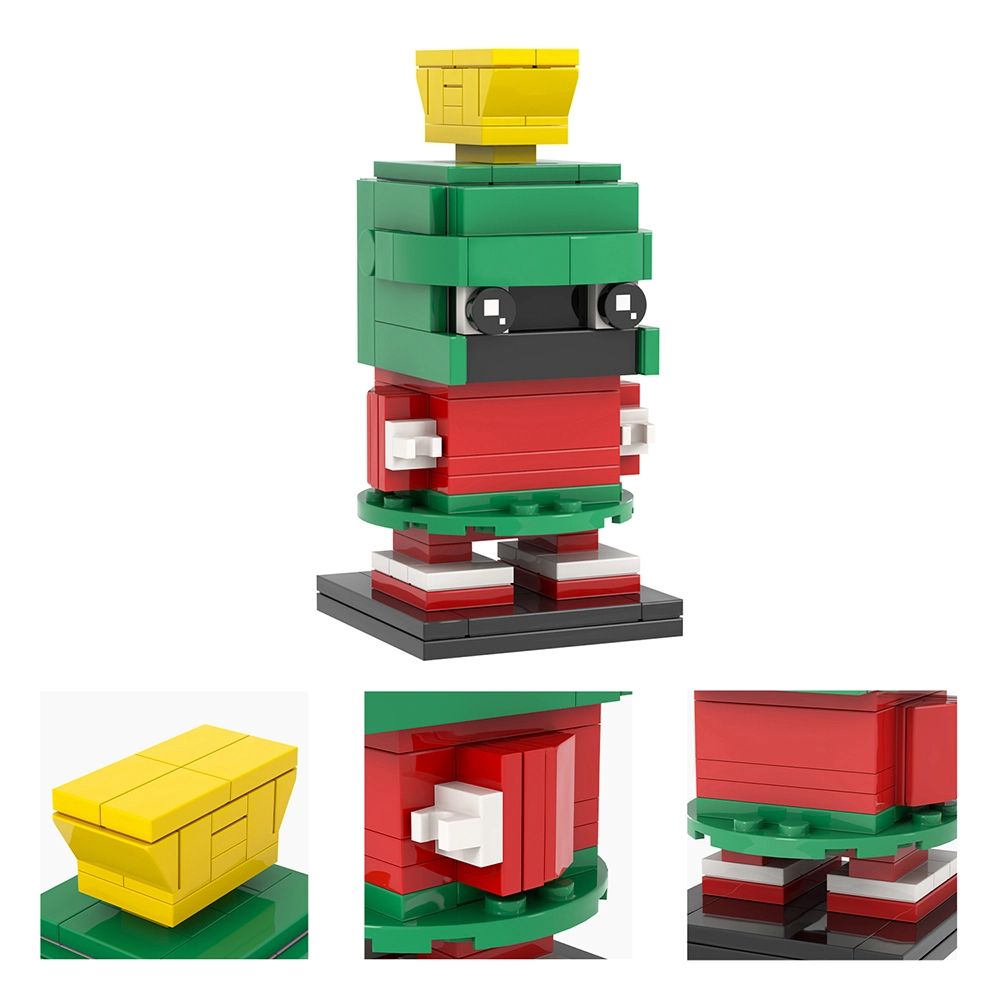 MOC7641 Looney Tunes Marvin the Martian Cartoon Series BrickHeadz DIY ...