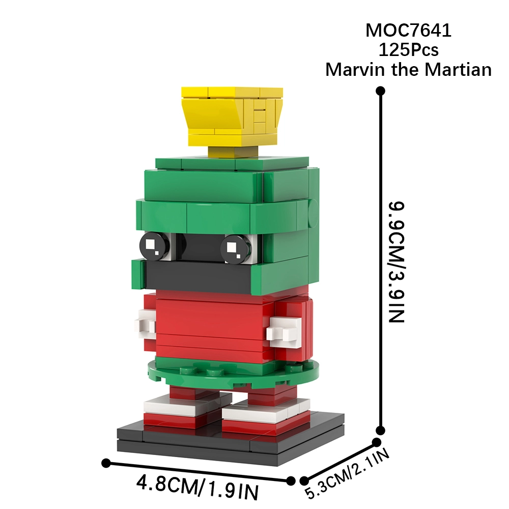 MOC7641 Looney Tunes Marvin the Martian Cartoon Series BrickHeadz DIY ...