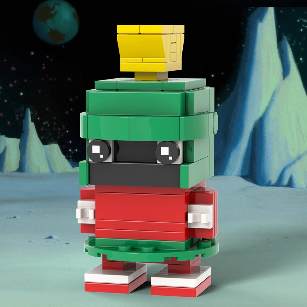 MOC7641 Looney Tunes Marvin the Martian Cartoon Series BrickHeadz DIY ...