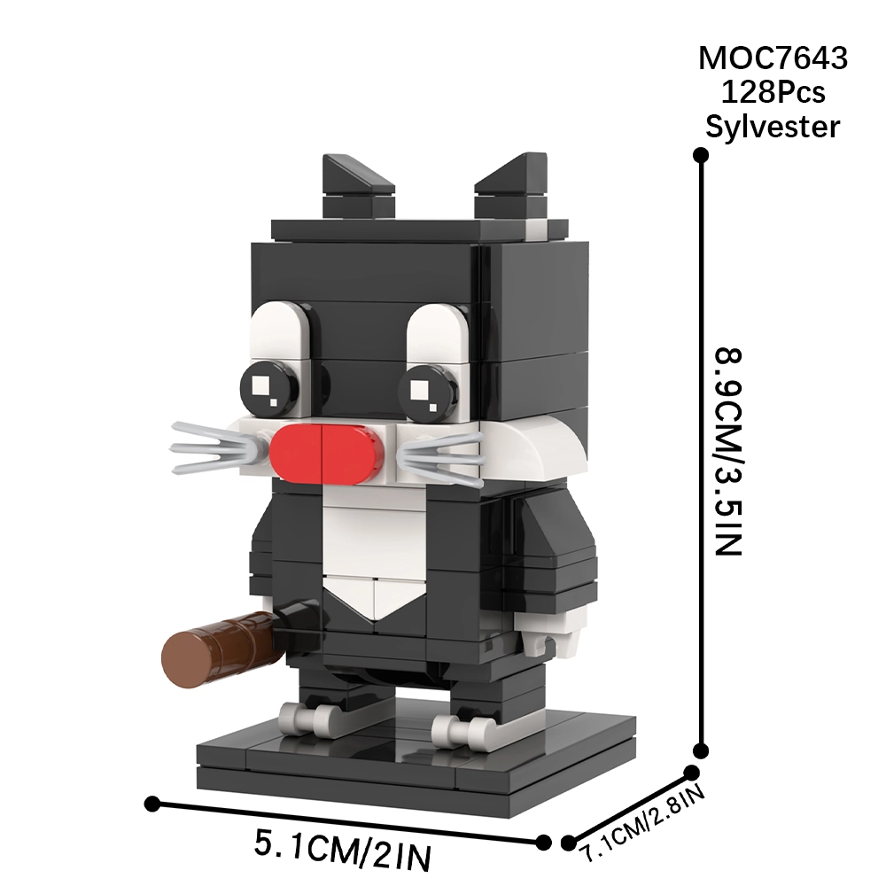 MOC7643 Looney Tunes Sylvester Cartoon Series BrickHeadz DIY Bricks ...