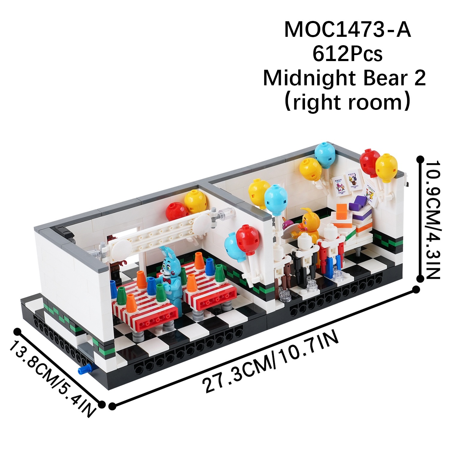MOC1473 Popular Playtime Midnight Bear Set 2 Right Room Model Mini Diy ...