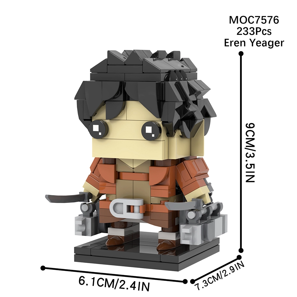 MOC7576 Bricks Attack on Titan Eren Yeager Brickheadzed Figures MOC ...