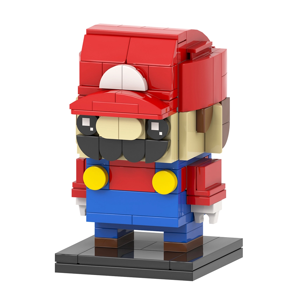 MOC7551 Bricks Super Mario Bros Mario Brickheadzed Figures MOC Building ...