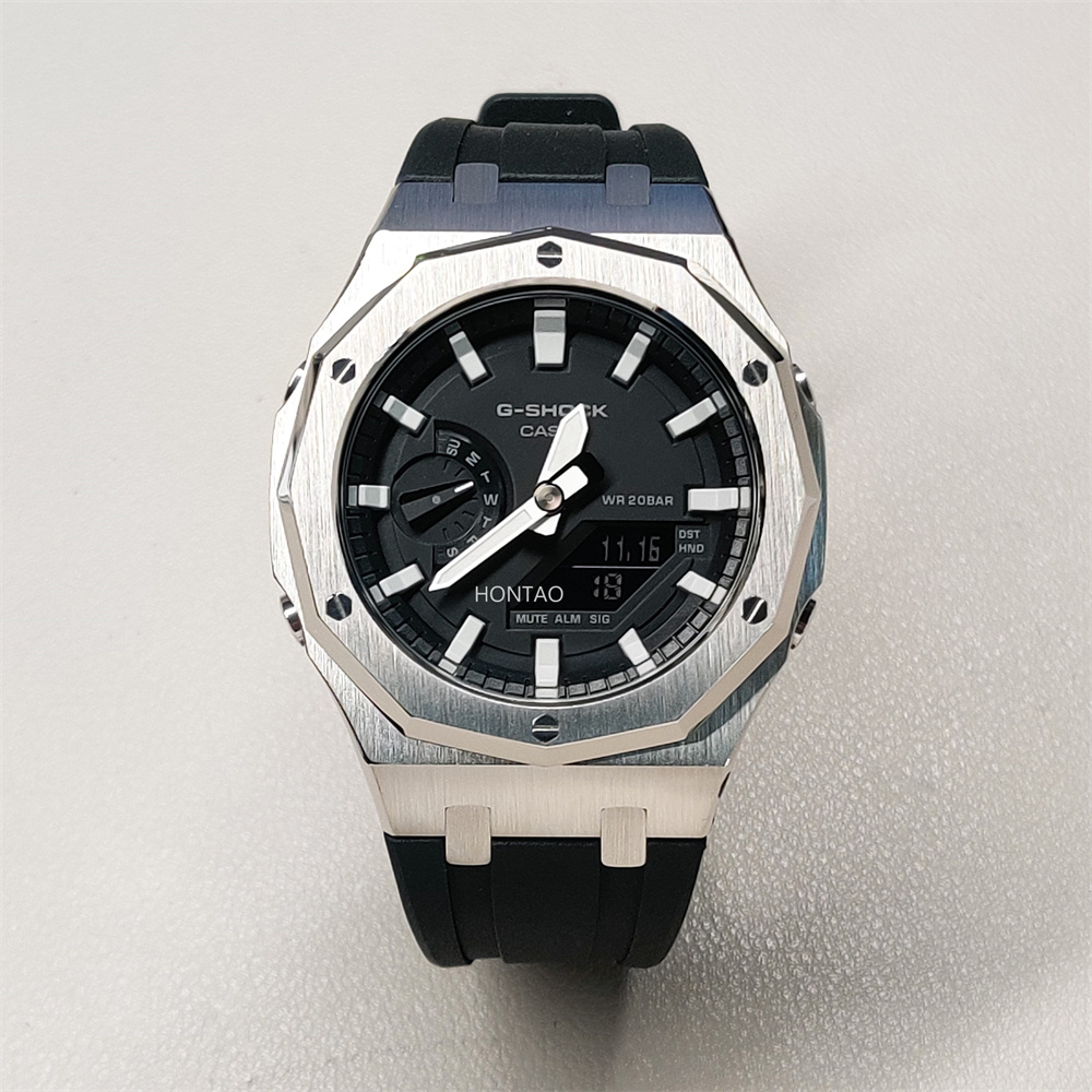 GA2100 3rd Generation 12-point Metal Watch Case Rubber Strap Set Bezel ...