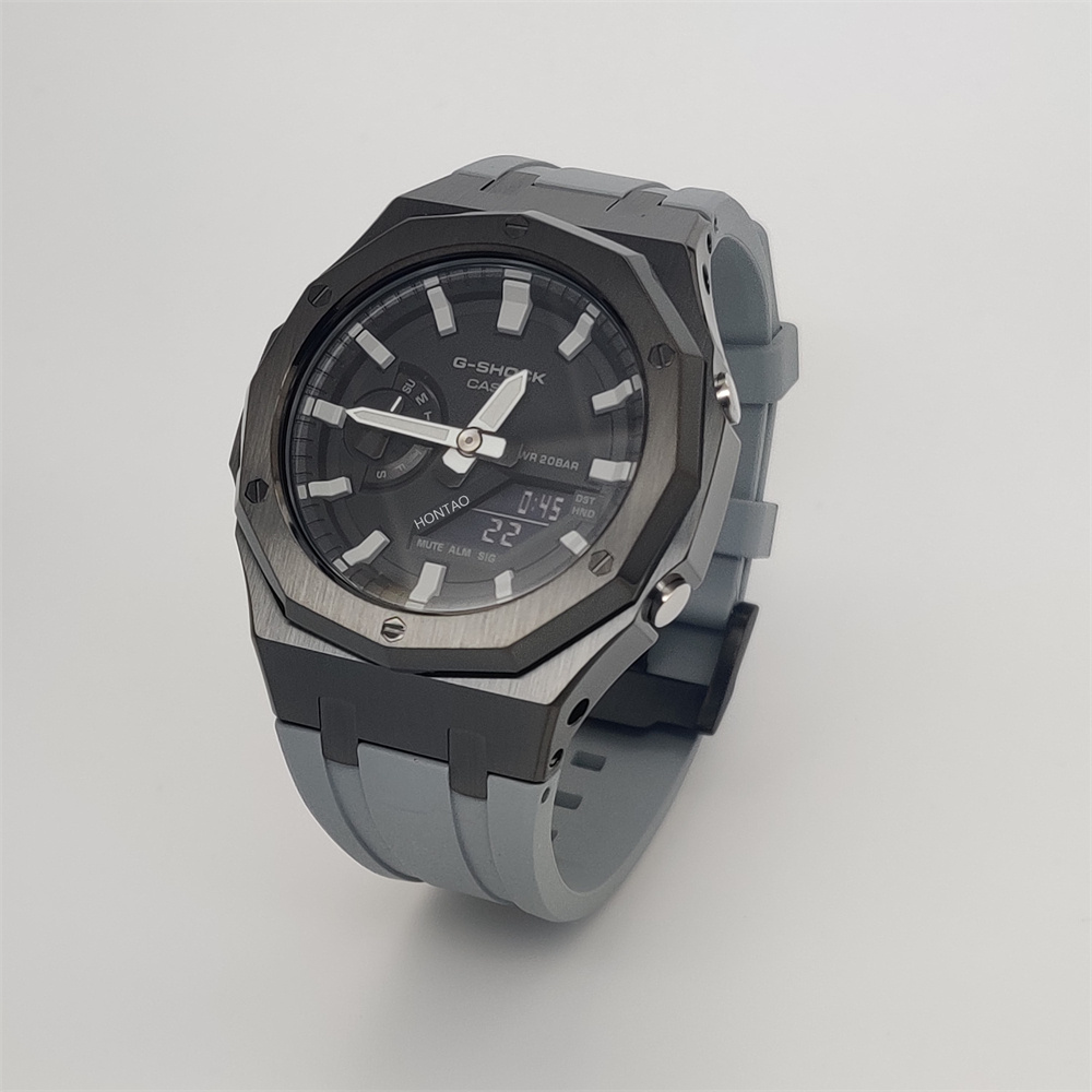 GA2100 3rd Generation 12-point Metal Watch Case Rubber Strap Set Bezel ...