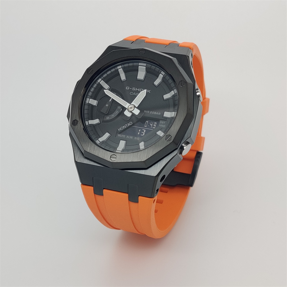 GA2100 3rd Generation 12-point Metal Watch Case Rubber Strap Set Bezel ...