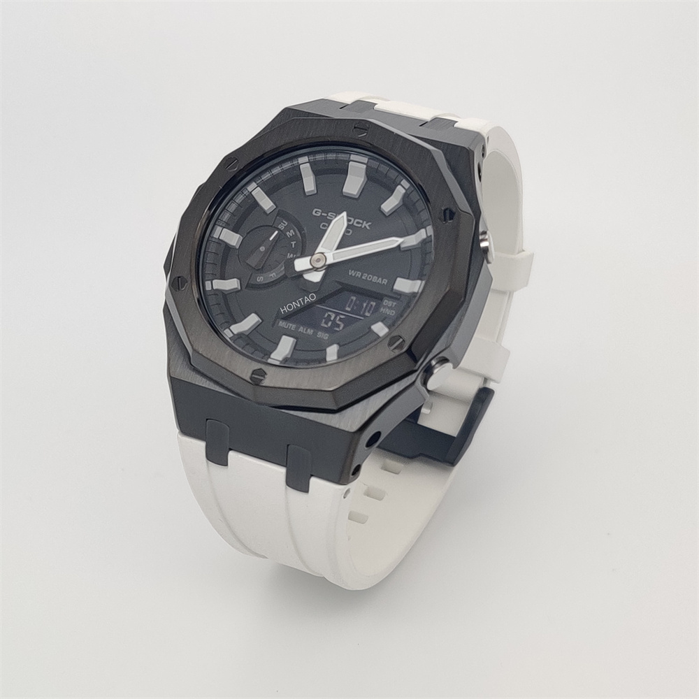 GA2100 3rd Generation 12-point Metal Watch Case Rubber Strap Set Bezel ...
