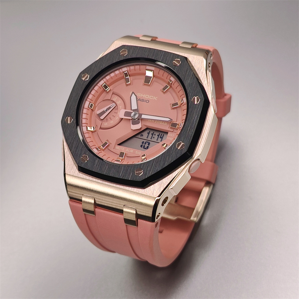 GMAS2100 Casioak MINI Curve Offshore for Thin Wrists Rose gold Black