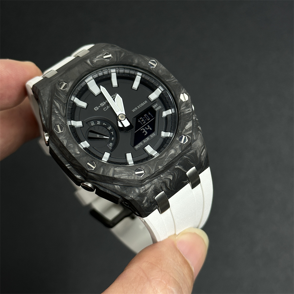 CasiOak Carbon Fiber Bezel Kit - Transform Your GA2100 Watch