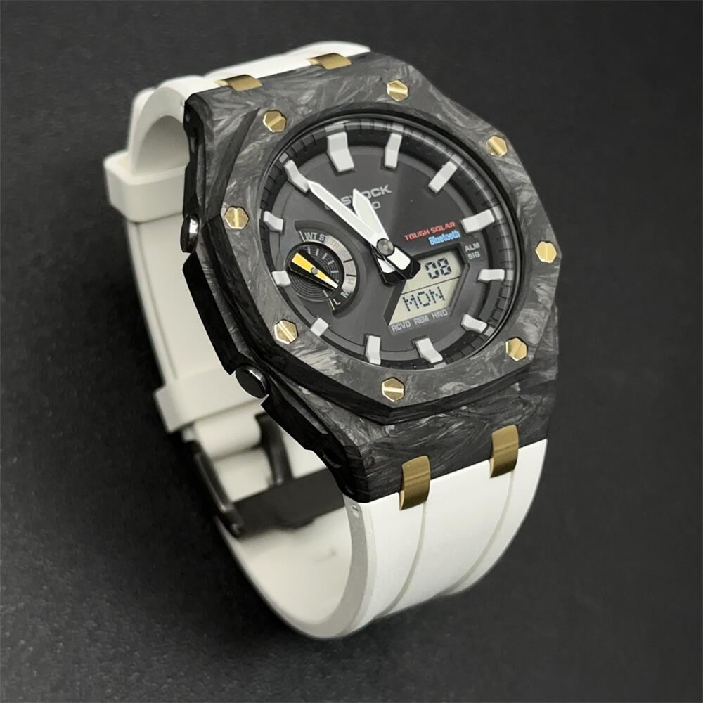 CasiOak Carbon Fiber Bezel Kit - Transform Your GA2100 Watch