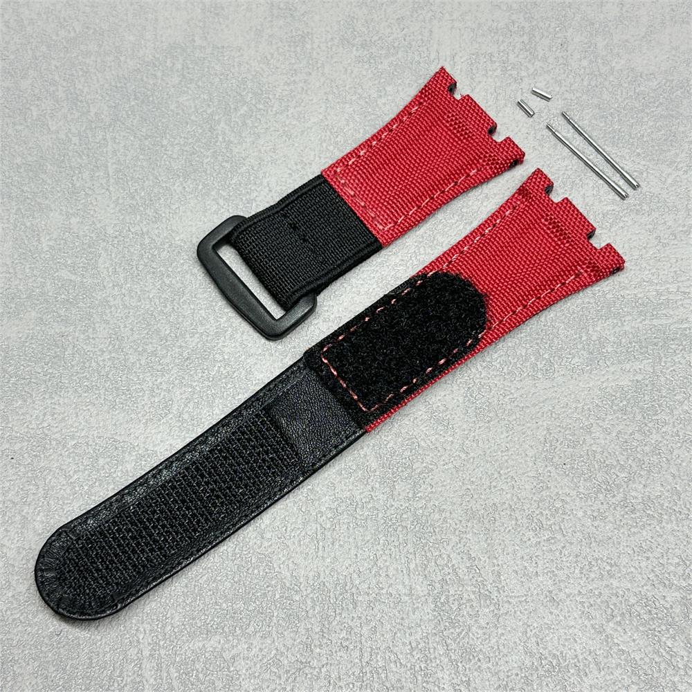 CasiOak Modified Velcro Nylon Canvas Leather Strap