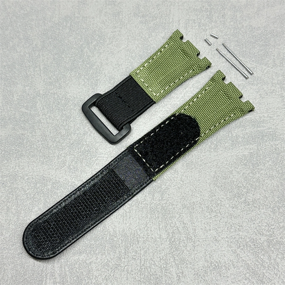 CasiOak Modified Velcro Nylon Canvas Leather Strap
