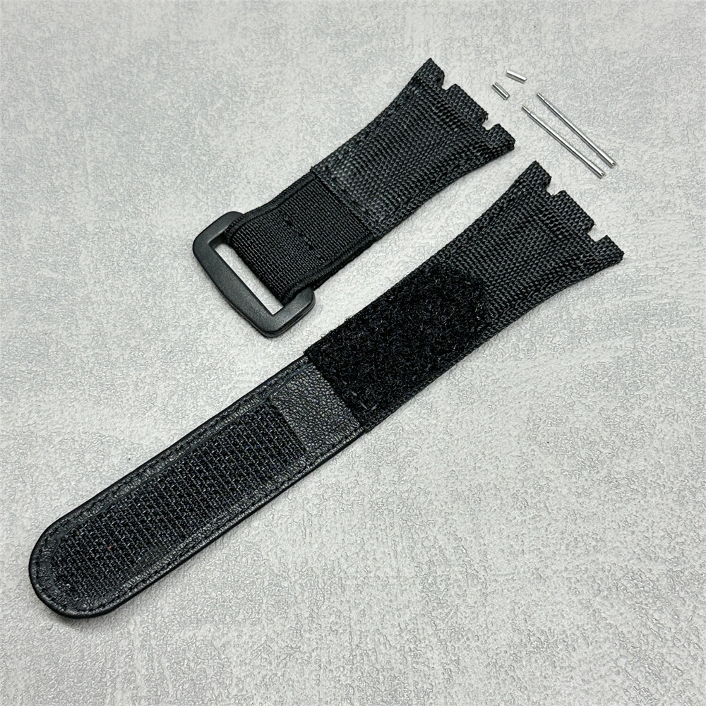 CasiOak Modified Velcro Nylon Canvas Leather Strap