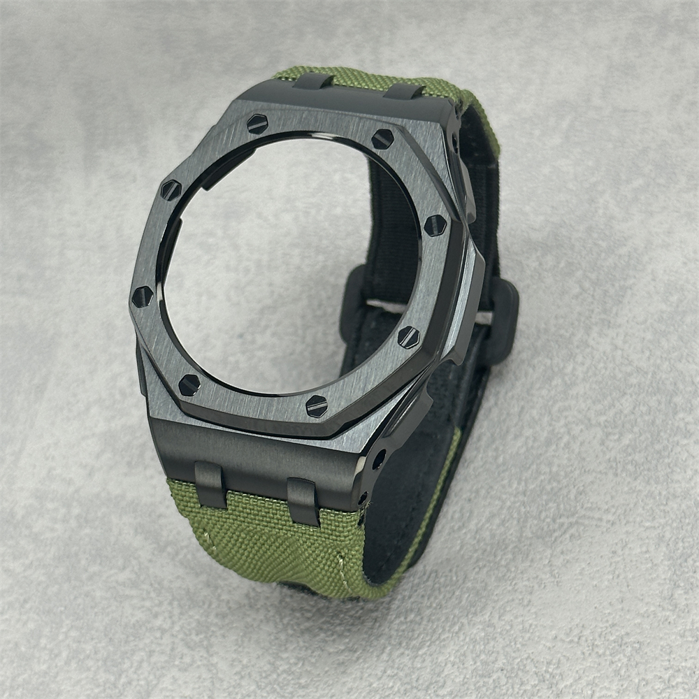 GA2100/2110/B2100 CasiOak Offshore Bezel Canvas Nylon Velcro Strap Set