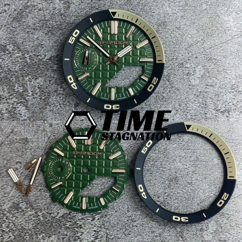 CasiOak modified GA2100 waffle style luminous dial hands scale ring ...