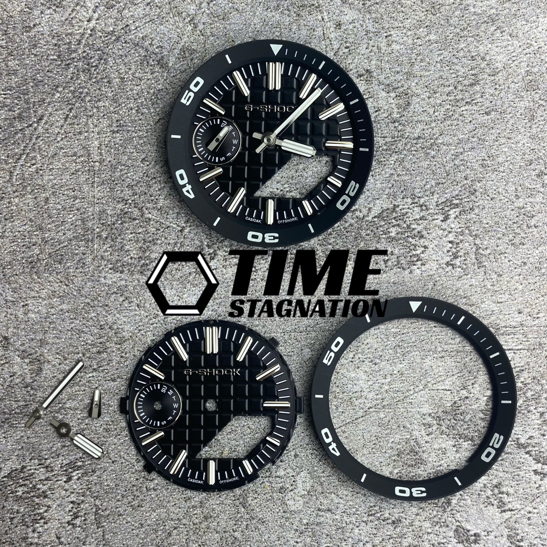 CasiOak modified GA2100 waffle style luminous dial hands scale ring ...