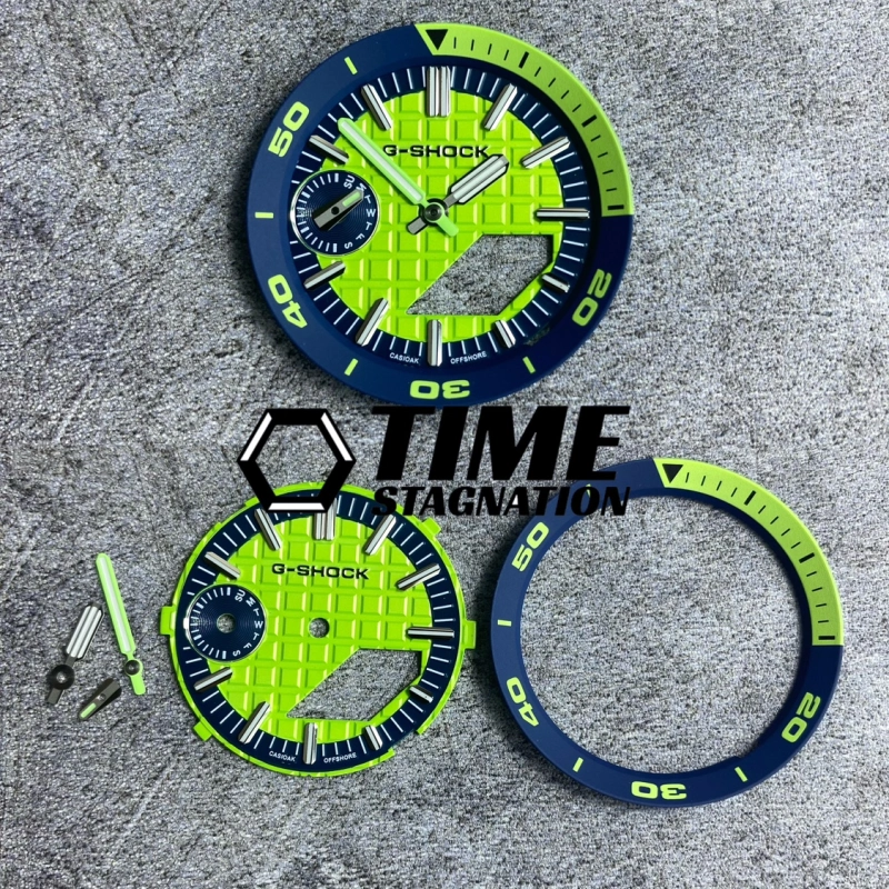 CasiOak modified GA2100 waffle style luminous dial hands scale ring ...