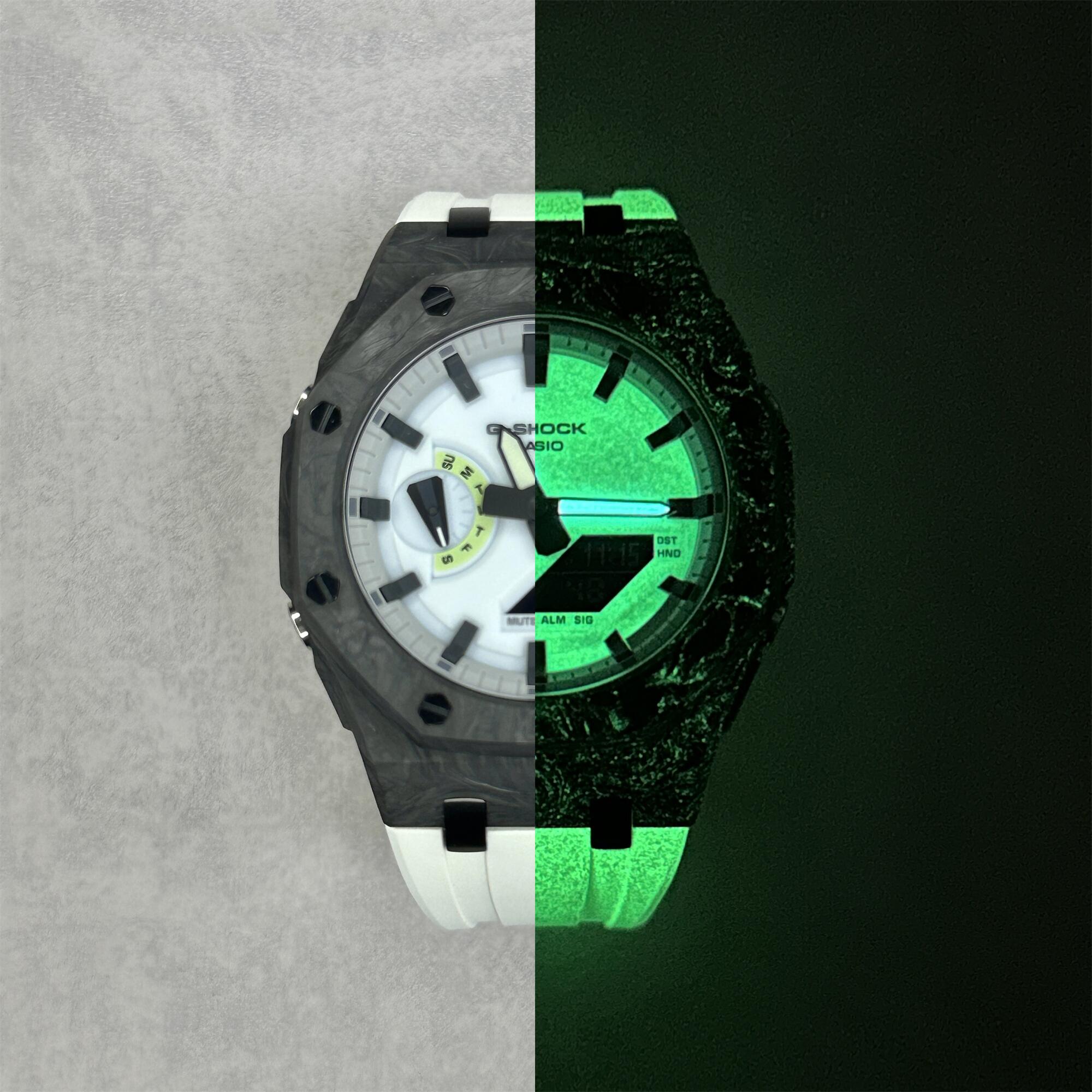 GA2100 Carbon Fiber Luminous Mod Kit | Casioak Upgrade Kit 44mm