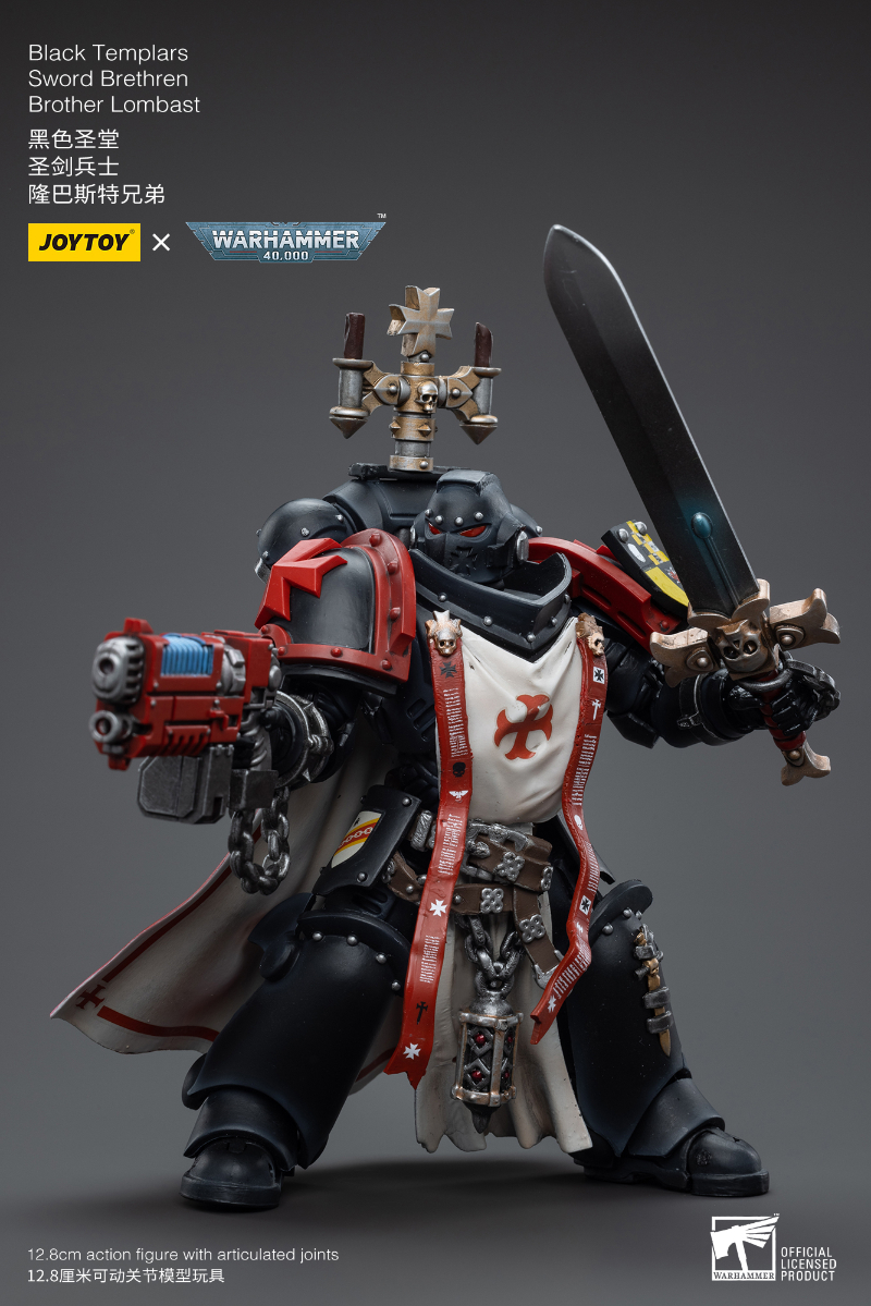 JOYTOY Warhammer 40K Black Templars Sword Brethren Brother Lombast ...